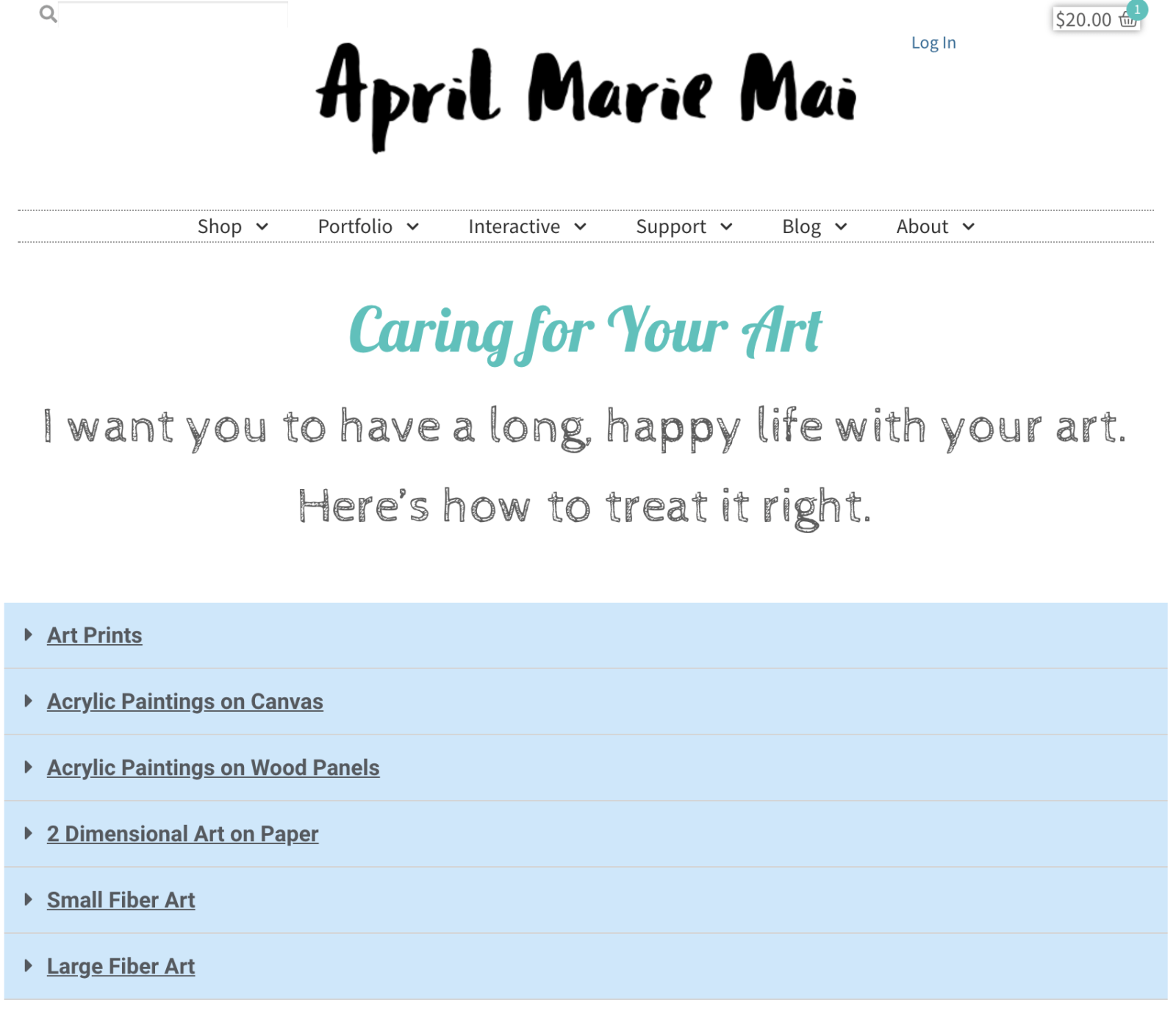 Caring for Your Art - Luna Anemone