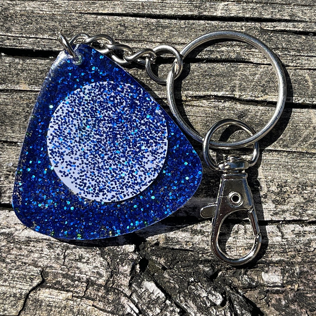 Blue Triangle Glitter Link Digital Business Card - Luna Anemone
