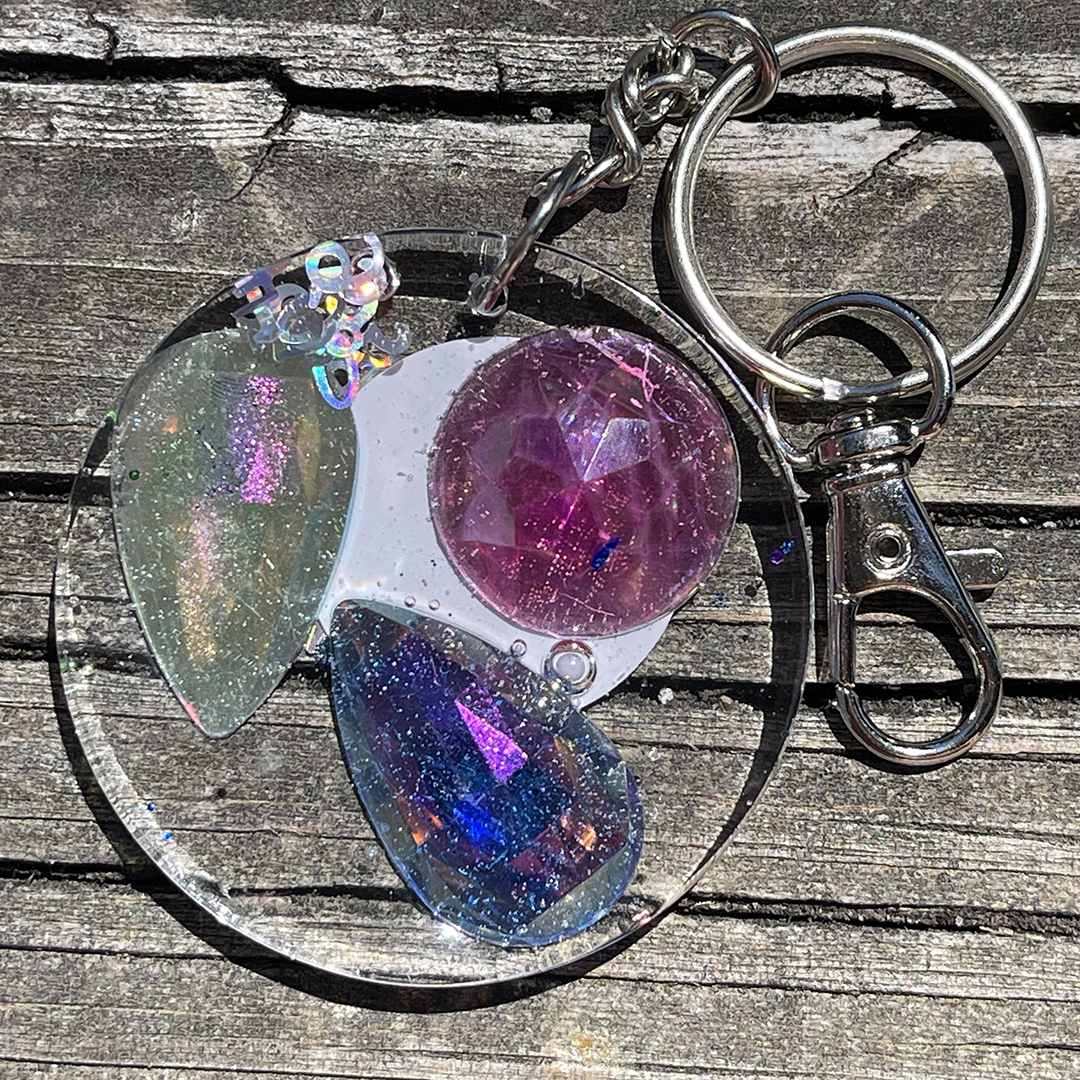 Jewel Circle Glitter Link Digital Business Card Clip - Luna Anemone