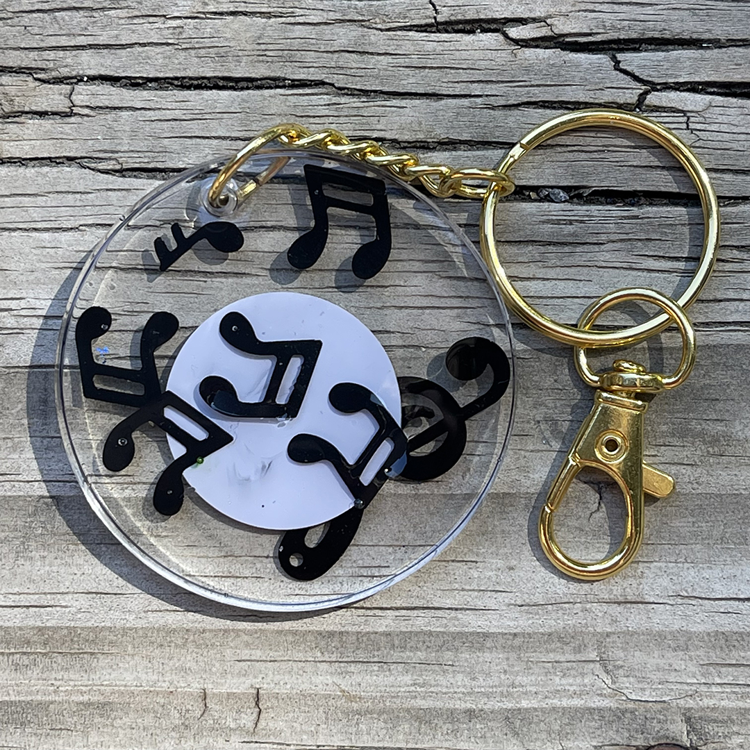 Music Circle Glitter Link Digital Business Card Clip - Luna Anemone