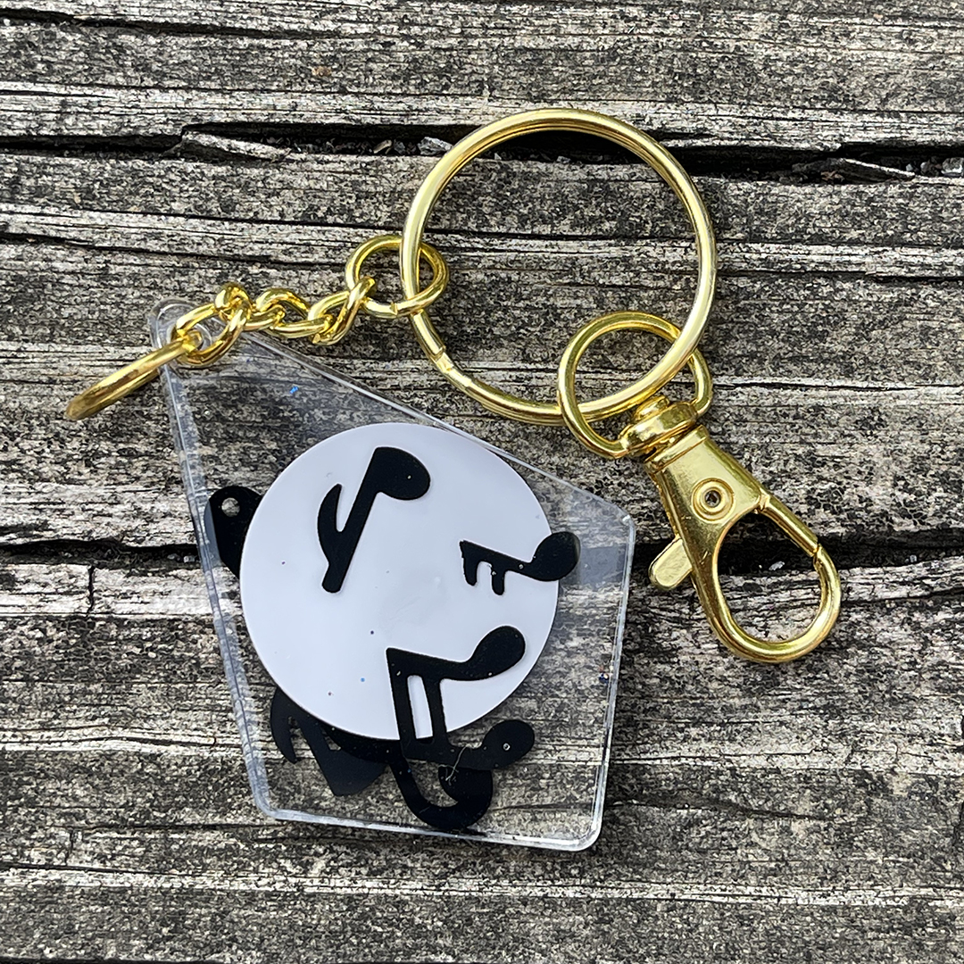 Music Diamond Glitter Link Digital Business Card Clip - Luna Anemone