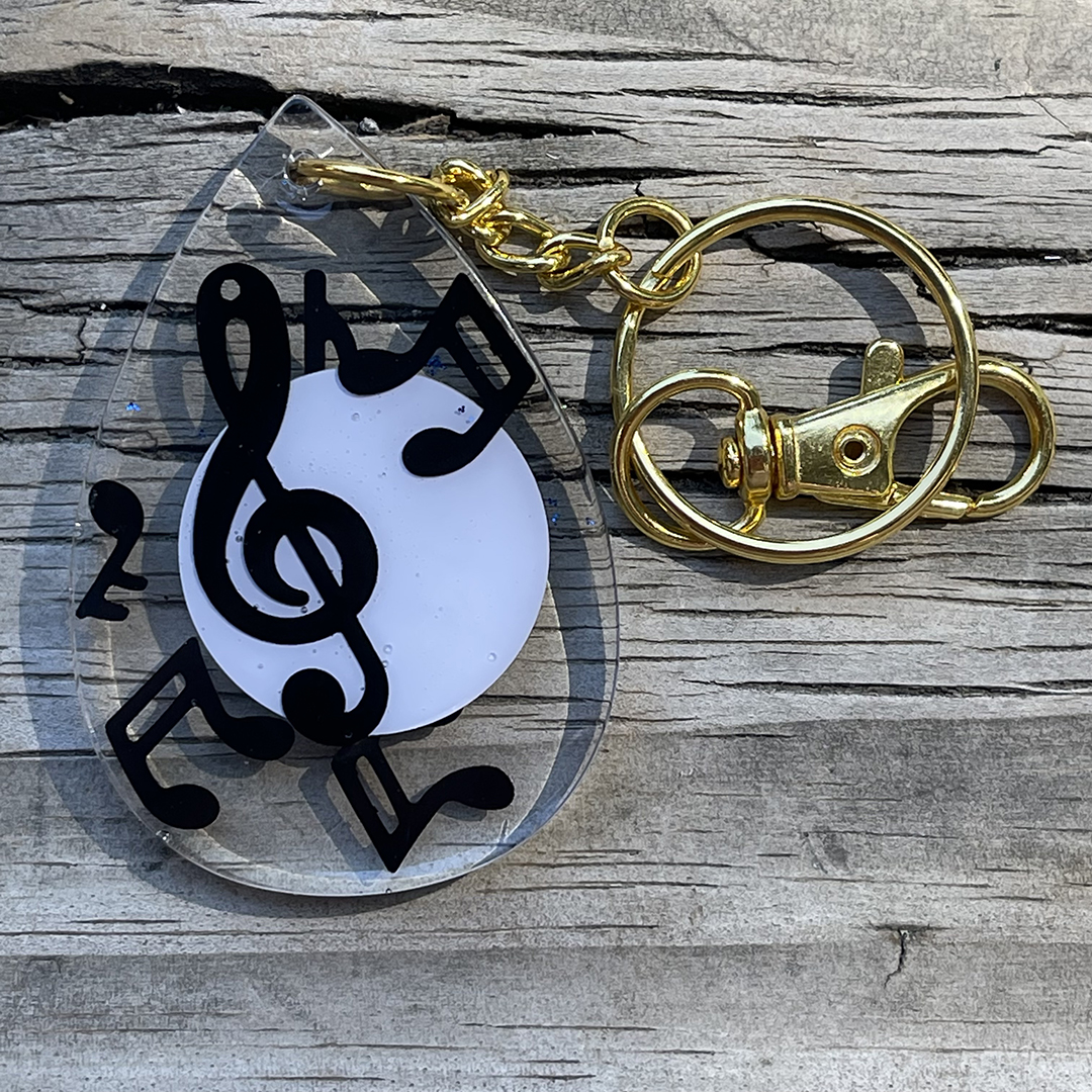 Music Drop Glitter Link Digital Business Card Clip - Luna Anemone