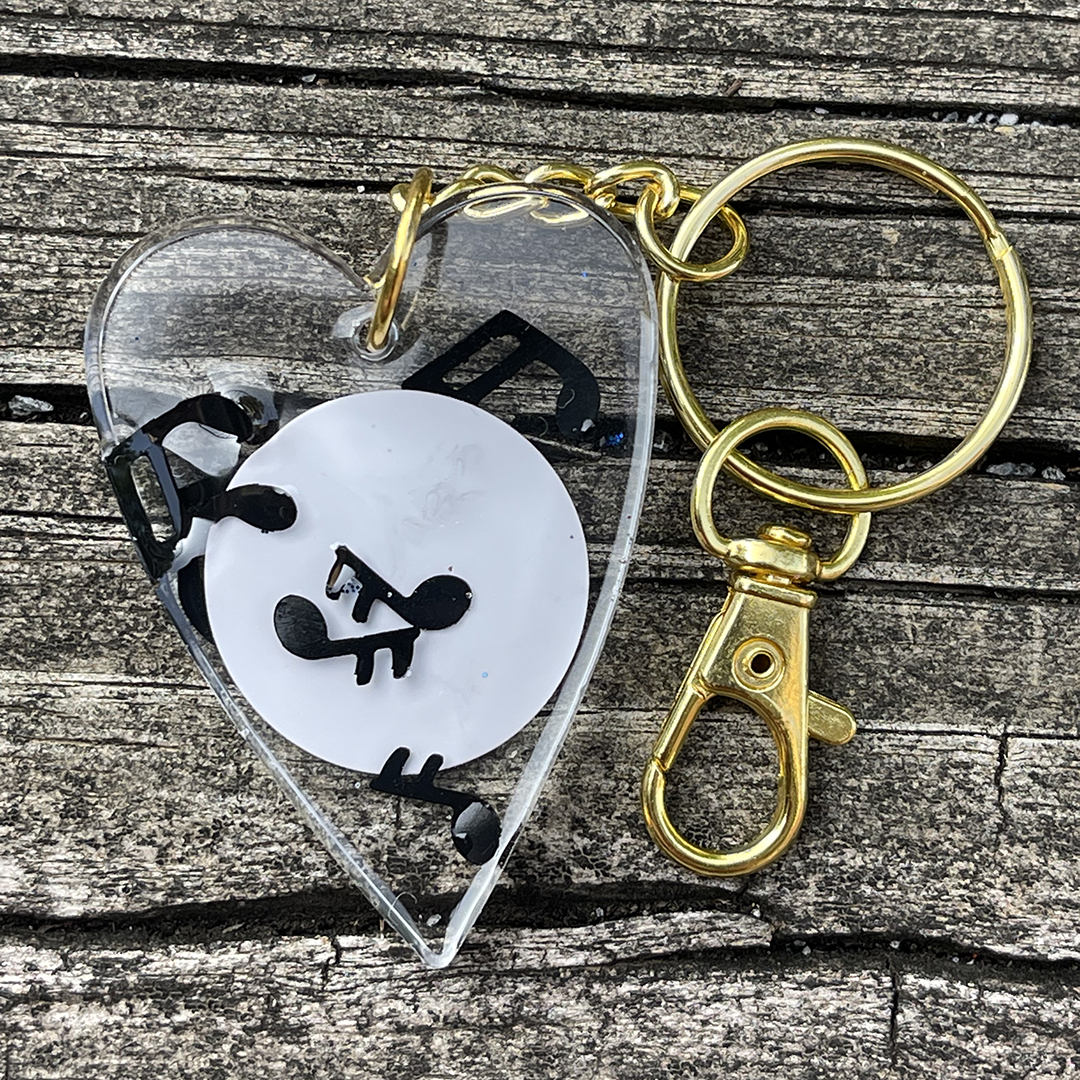 Music Heart Glitter Link Digital Business Card Clip - Luna Anemone