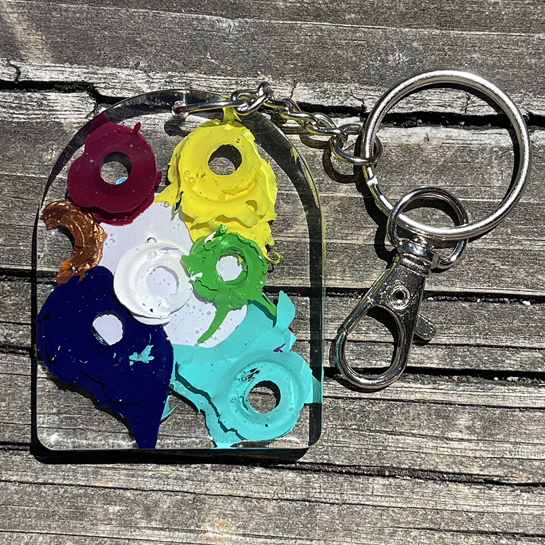 Paint Blobs Portal Glitter Link Digital Business Card NFC Tag Clip - Luna Anemone