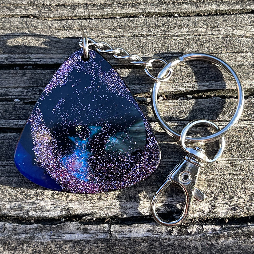 Pink Glitter Triangle Glitter Link Digital Business Card Clip - Luna Anemone