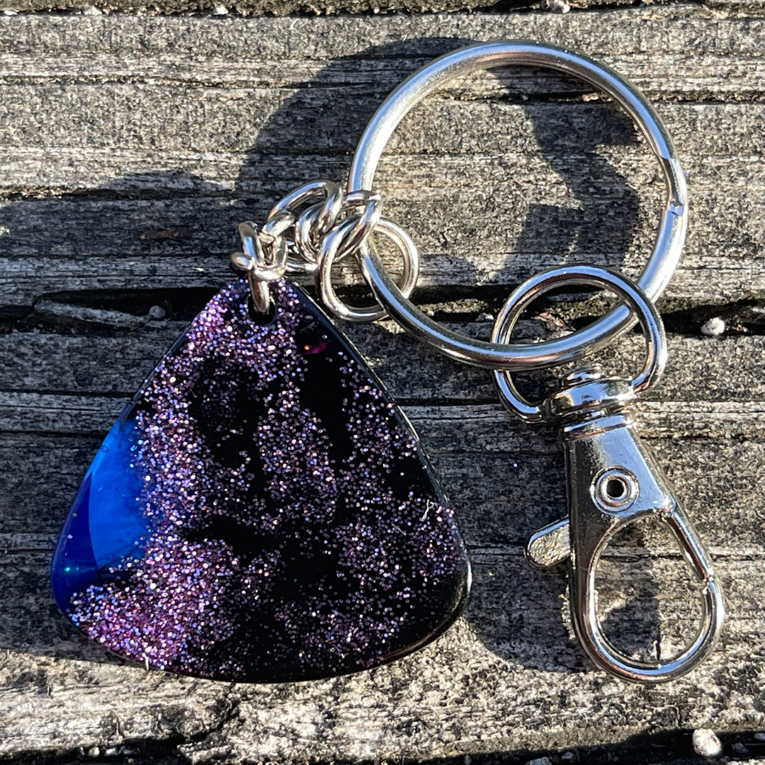 Pink Glitter Small Triangle Glitter Link Digital Business Card Clip - Luna Anemone