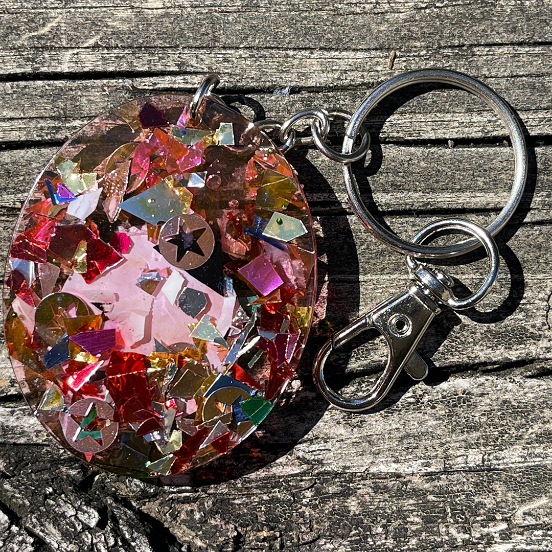 Vintage Confetti Oval Glitter Link Digital Business Card Clip - Luna Anemone