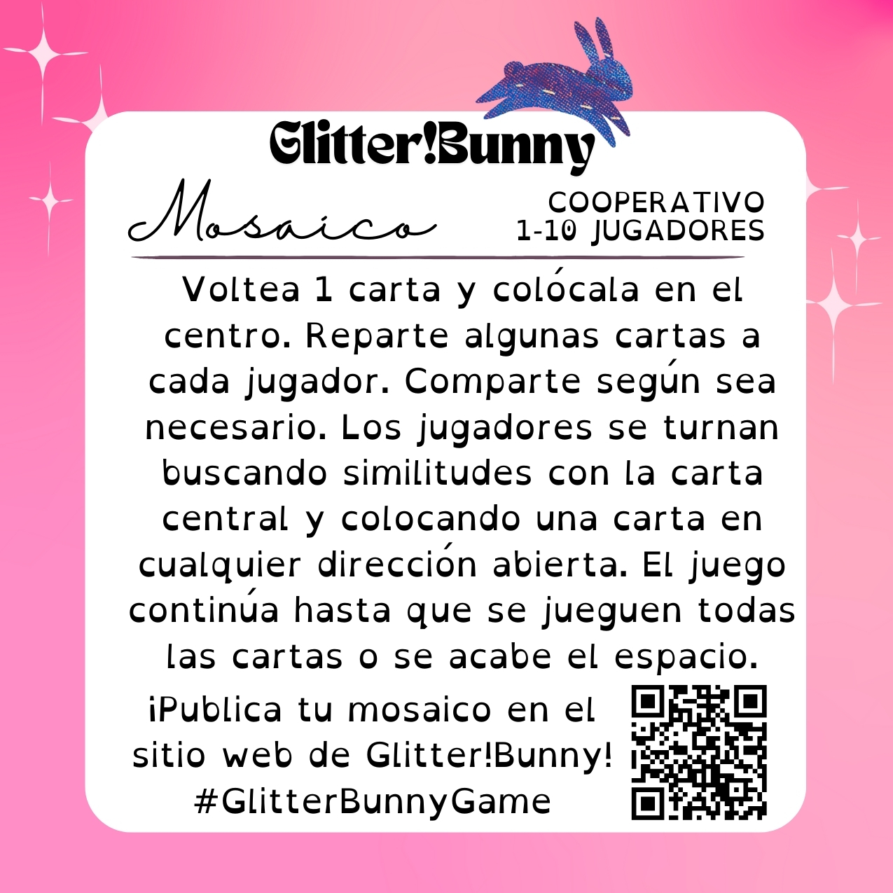 Glitter!Bunny Card Mosaico - Luna Anemone